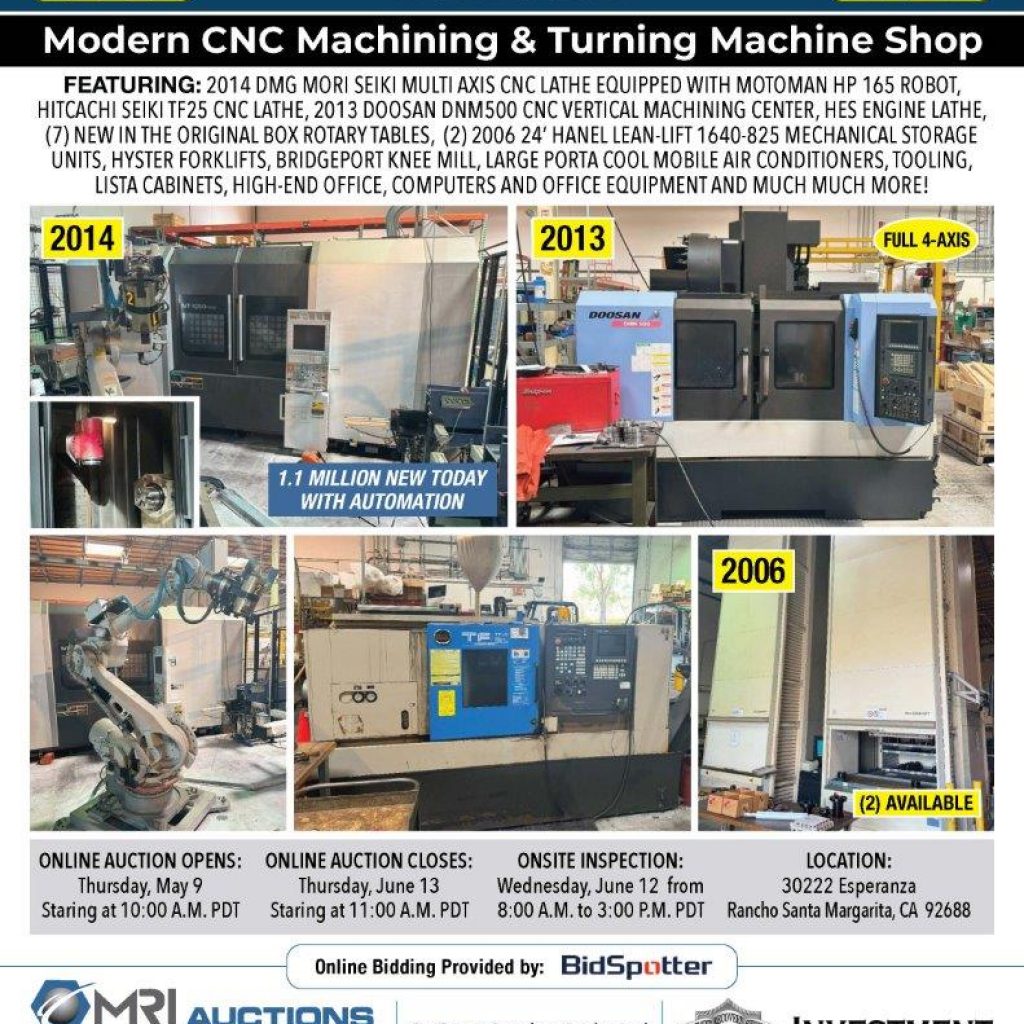 HARRIS SHEET METAL – BY ORDER OF OWNER – MRI Auctions